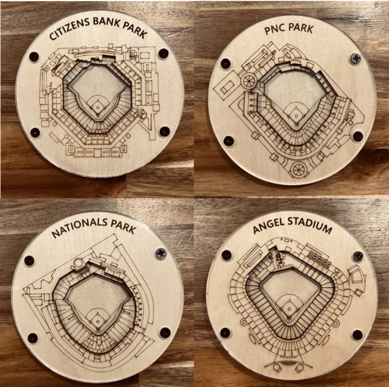 Pro Baseball Stadium Coasters - 3D Wood Coaster, MLB Gift, Baseball ...