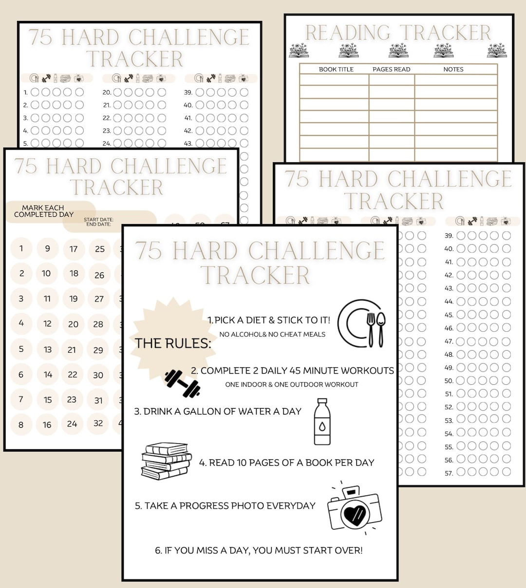 Ultimate 75 Hard Challenge Tracker, 75 Soft Challenge, New Year ...