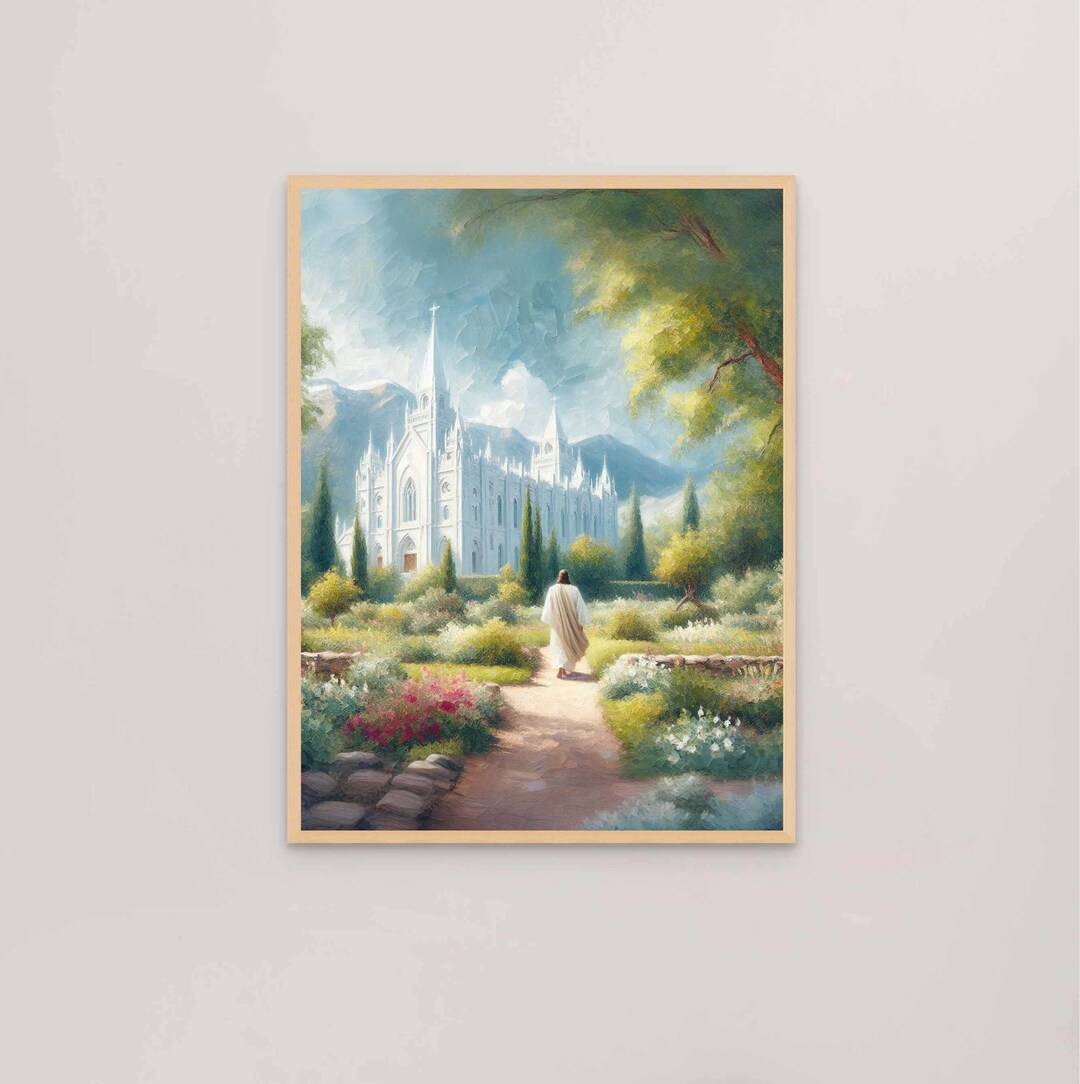 Divine Walk, Christian Art, Jesus Walking to LDS Church, Jesus Art, LDS ...