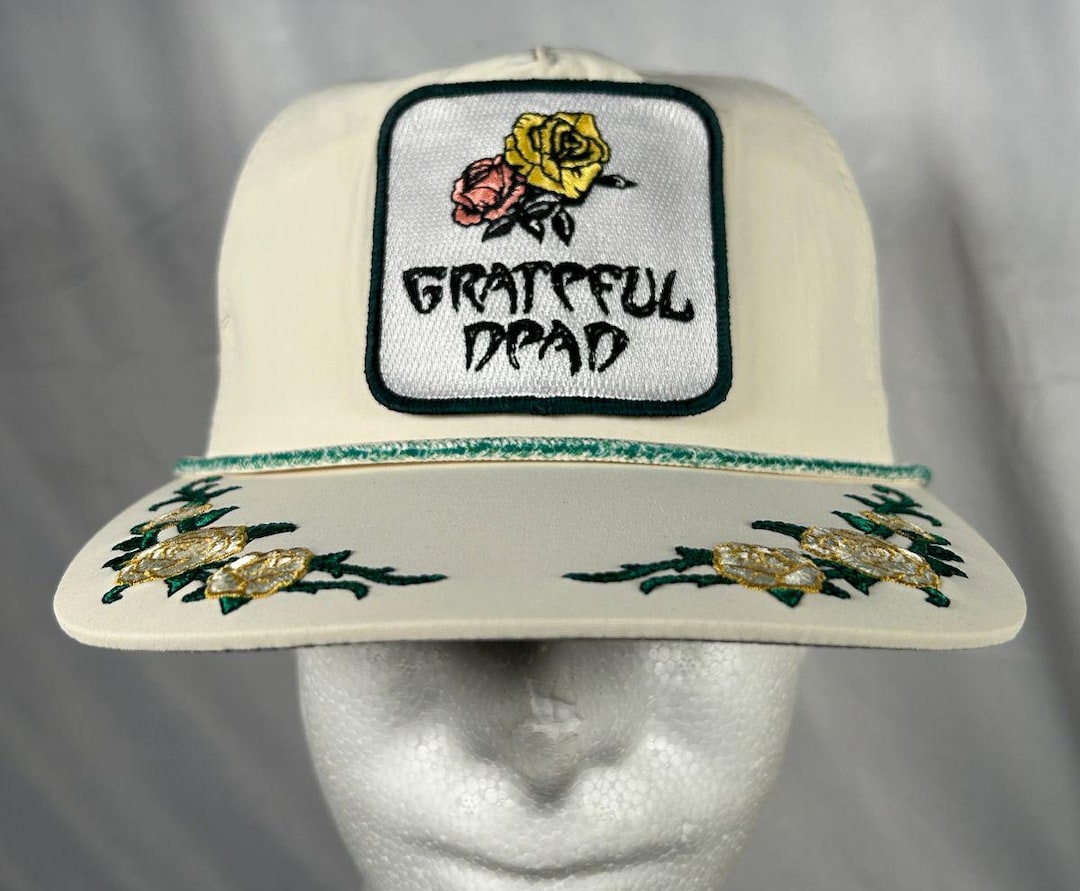 Grateful Dead "texas Yellow Rose" Nylon Rope Hat - Cream - Etsy