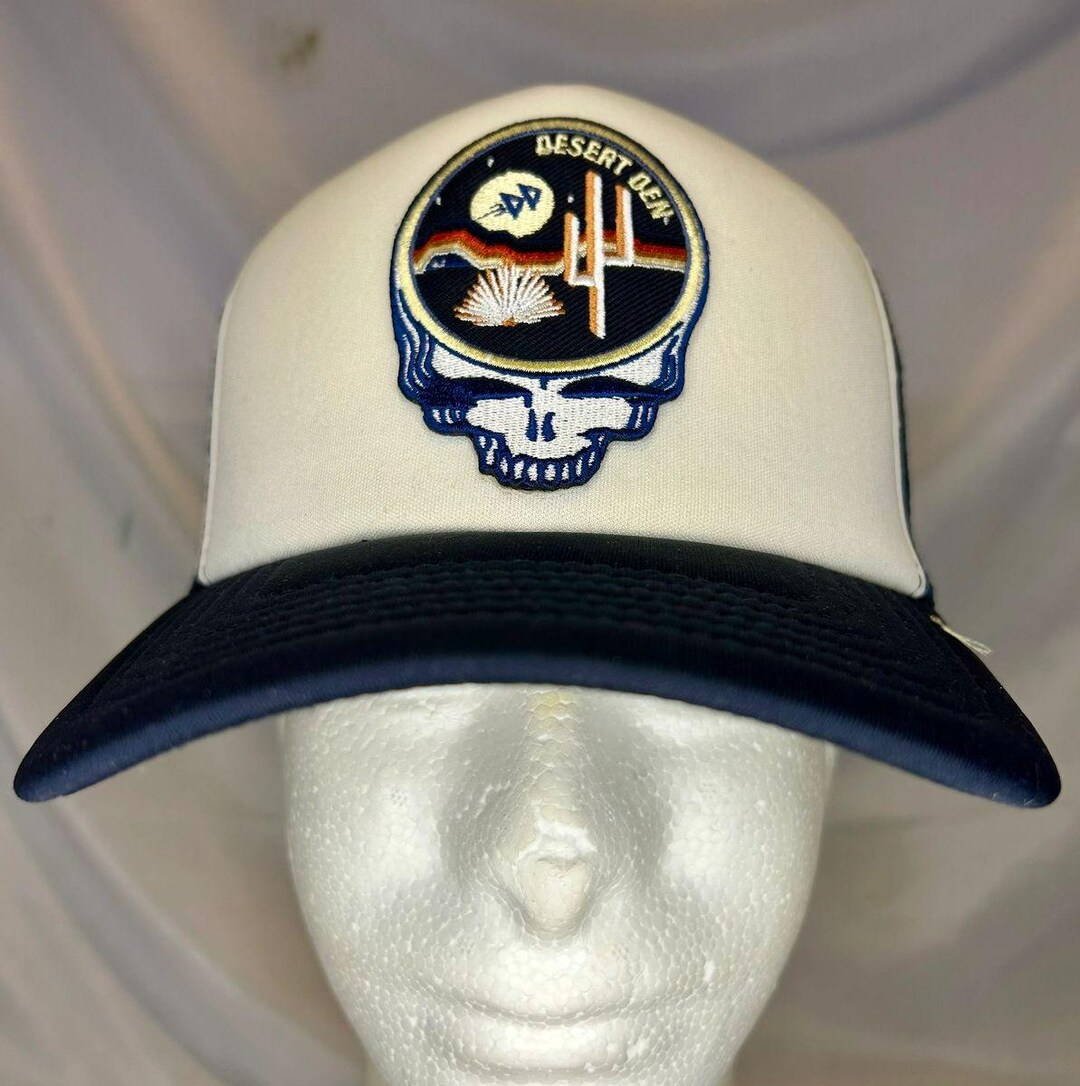 Desert Den "desert Moon Stealie" Curved Foam Trucker – Navy/white - Etsy