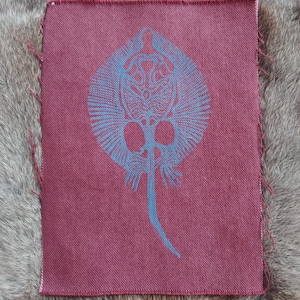 Stingray Skeleton Linocut Patch - Etsy