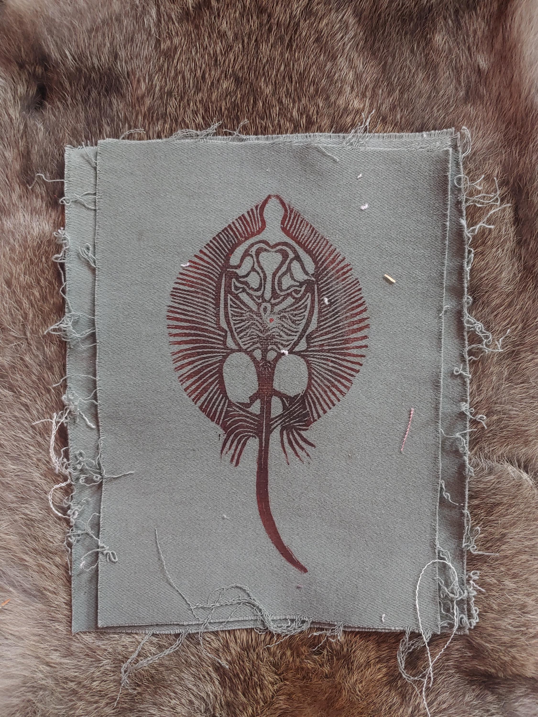 Stingray Skeleton Linocut Patch - Etsy