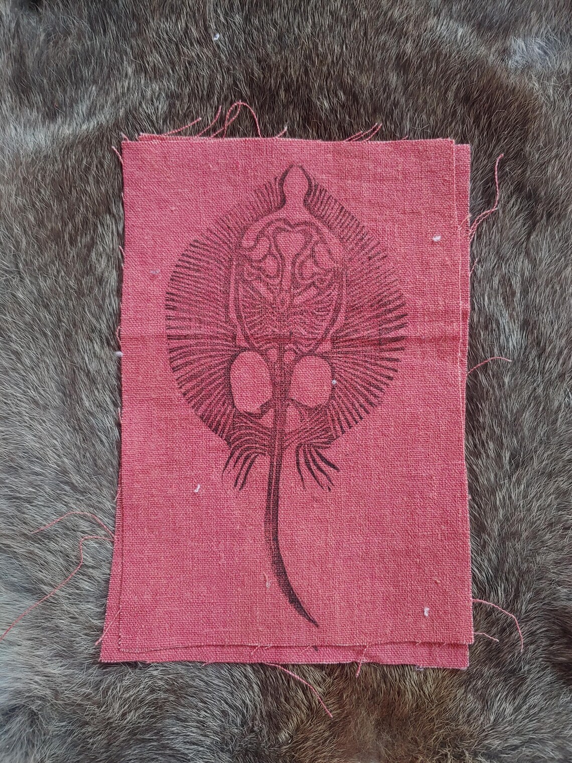 Stingray Skeleton Linocut Patch - Etsy