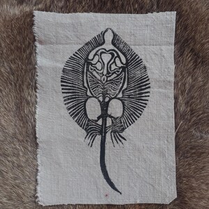 Stingray Skeleton Linocut Patch - Etsy