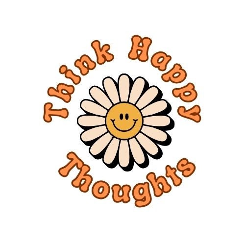 Think Happy Thoughts Retro Svg. PNG. JPG. Digital Download - Etsy