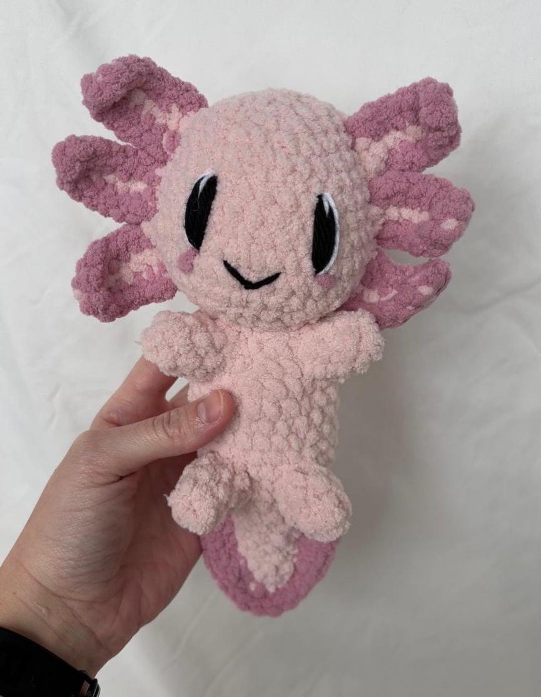 Soft Crochet Axolotl, Blanket Yarn Crochet Stuffed Animal, Soft Baby ...