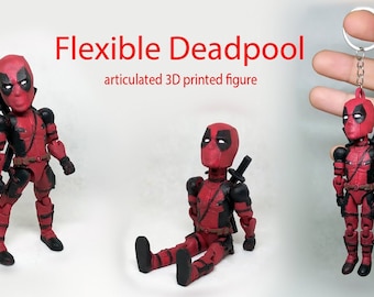 3D Printed Deadpool Minifigure With Spare Head & Mini Deadpool - Etsy