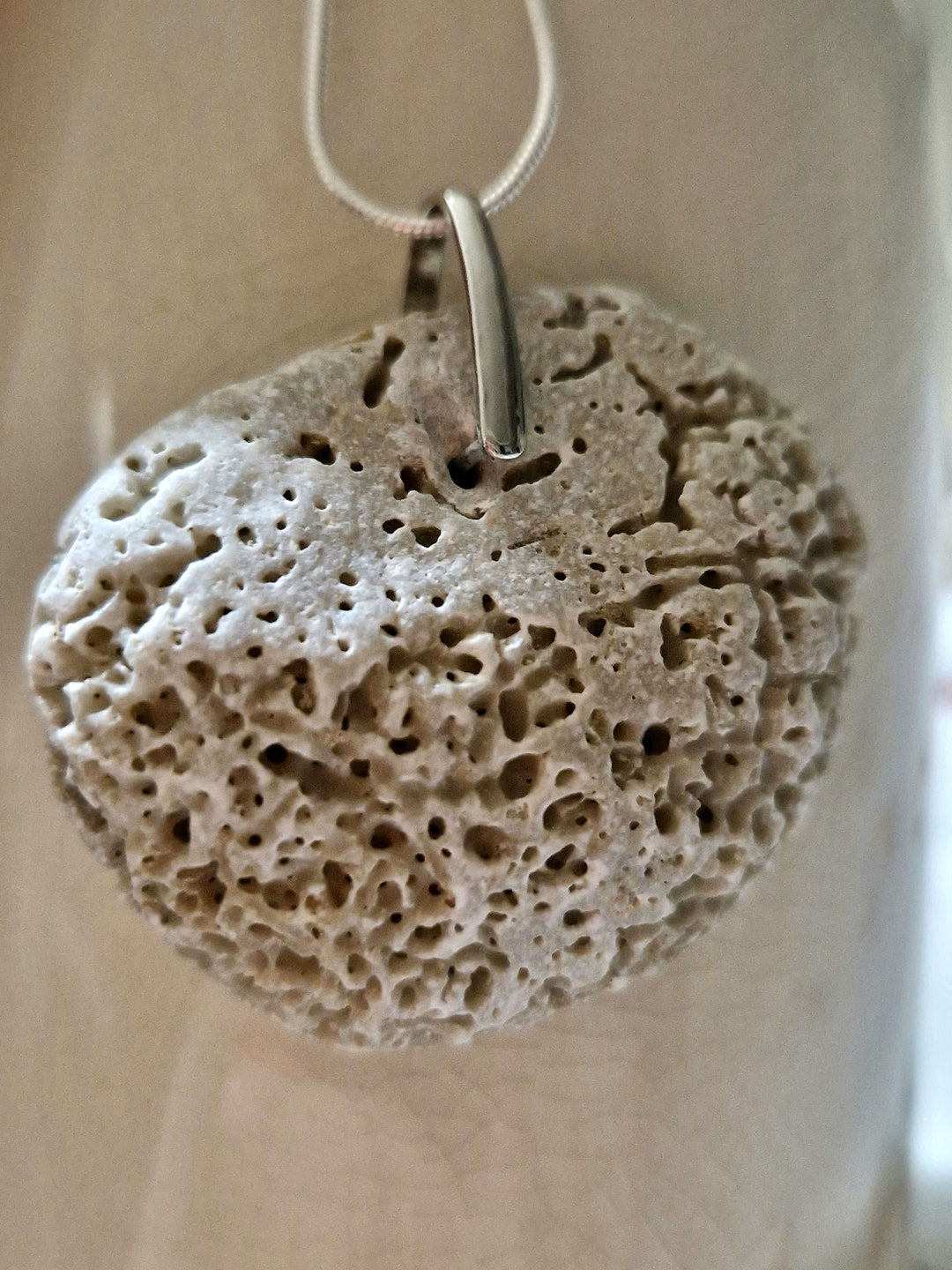 Stone Pendant for Bohemian Necklace Handcrafted Unique Sea Stone ...