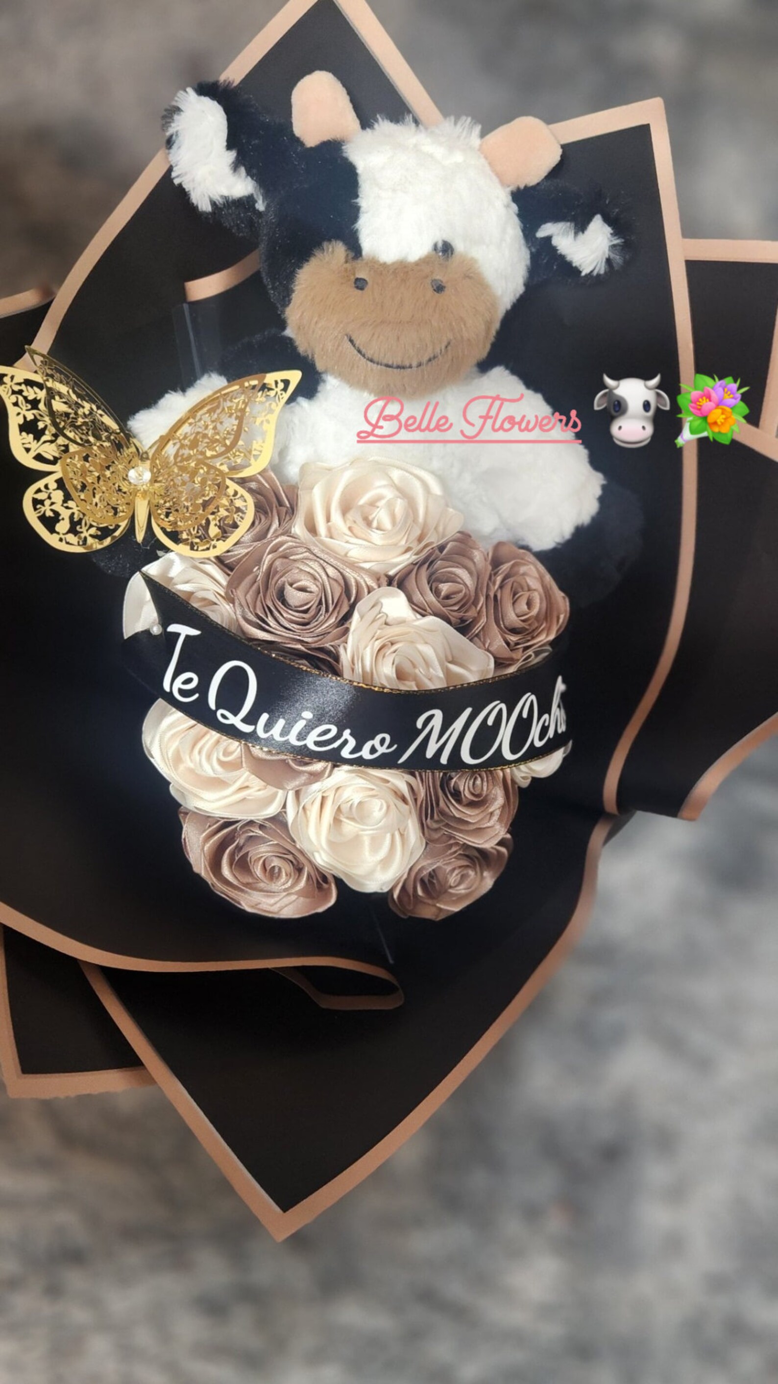 Ramo Buchon Eternal Roses Bouquet Ramo Buchon Te Quiero Moocho Cow ...
