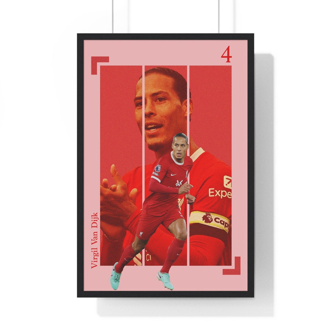 Virgil Van Dijk Football Poster Liverpool FC Virgil VVD Wall Art ...