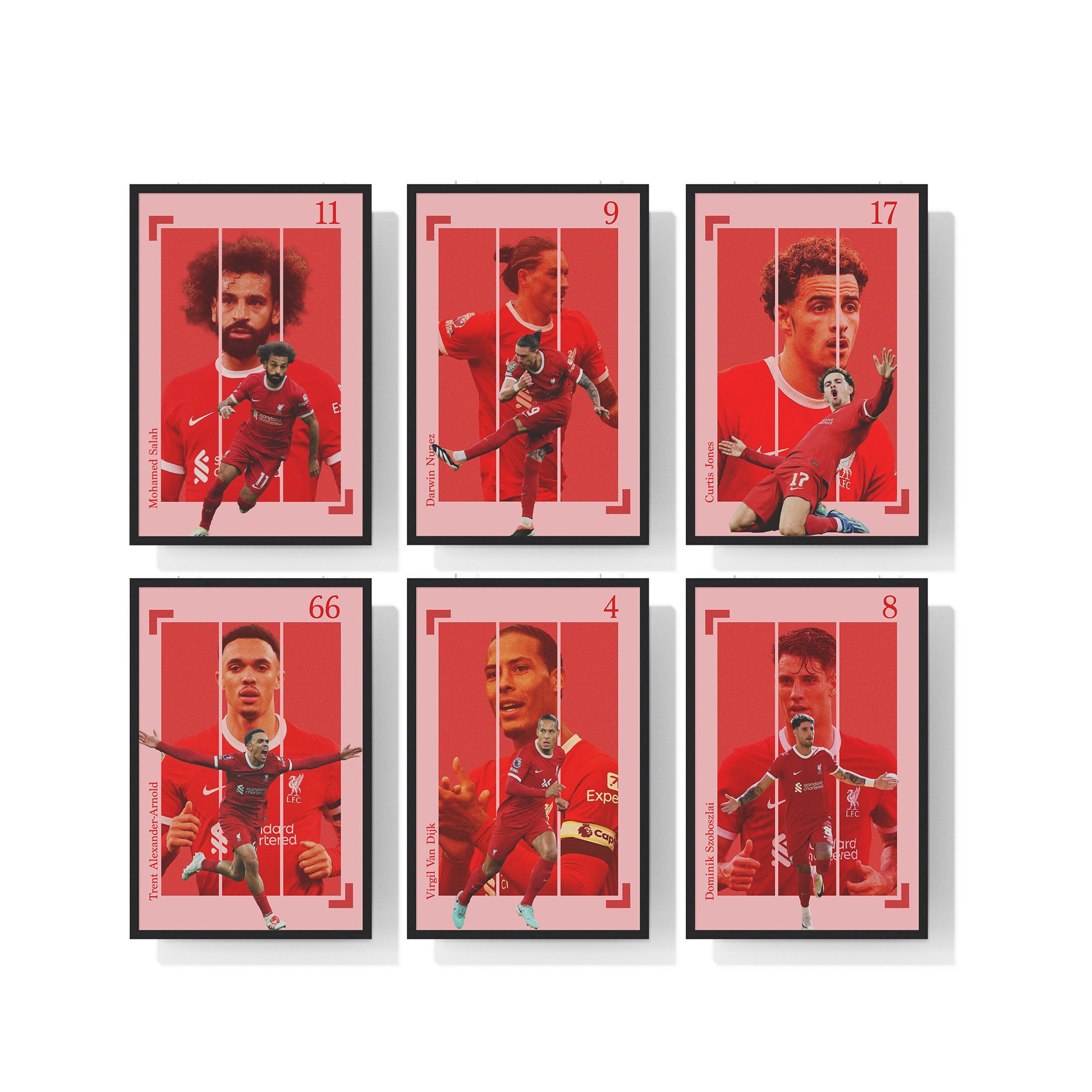 LFC Set of 6 Prints Liverpool FC Poster Bundle Mohamed Salah Alexander ...