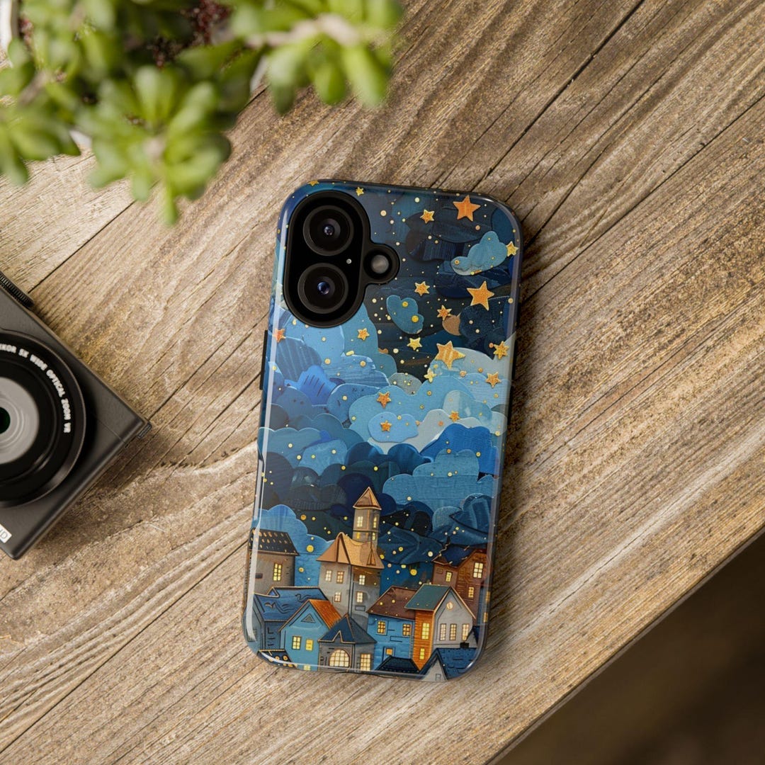 The Starry Night Phone Case Unique Blue Cover for iPhone 16 15 14 13 12 ...