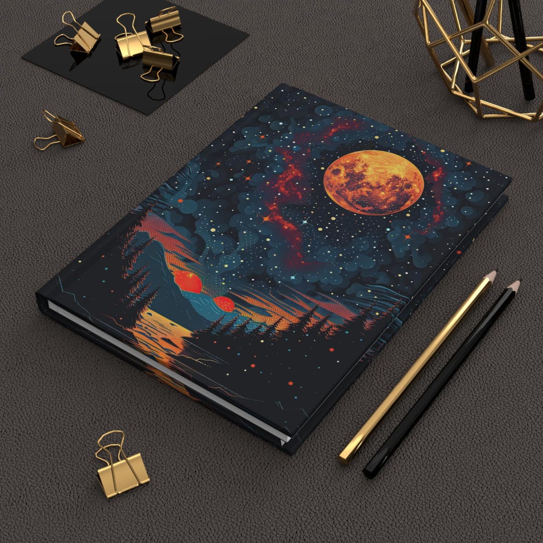 Celestial Journal, Night Sky Hardcover Matte Notebook Galaxy Diary ...