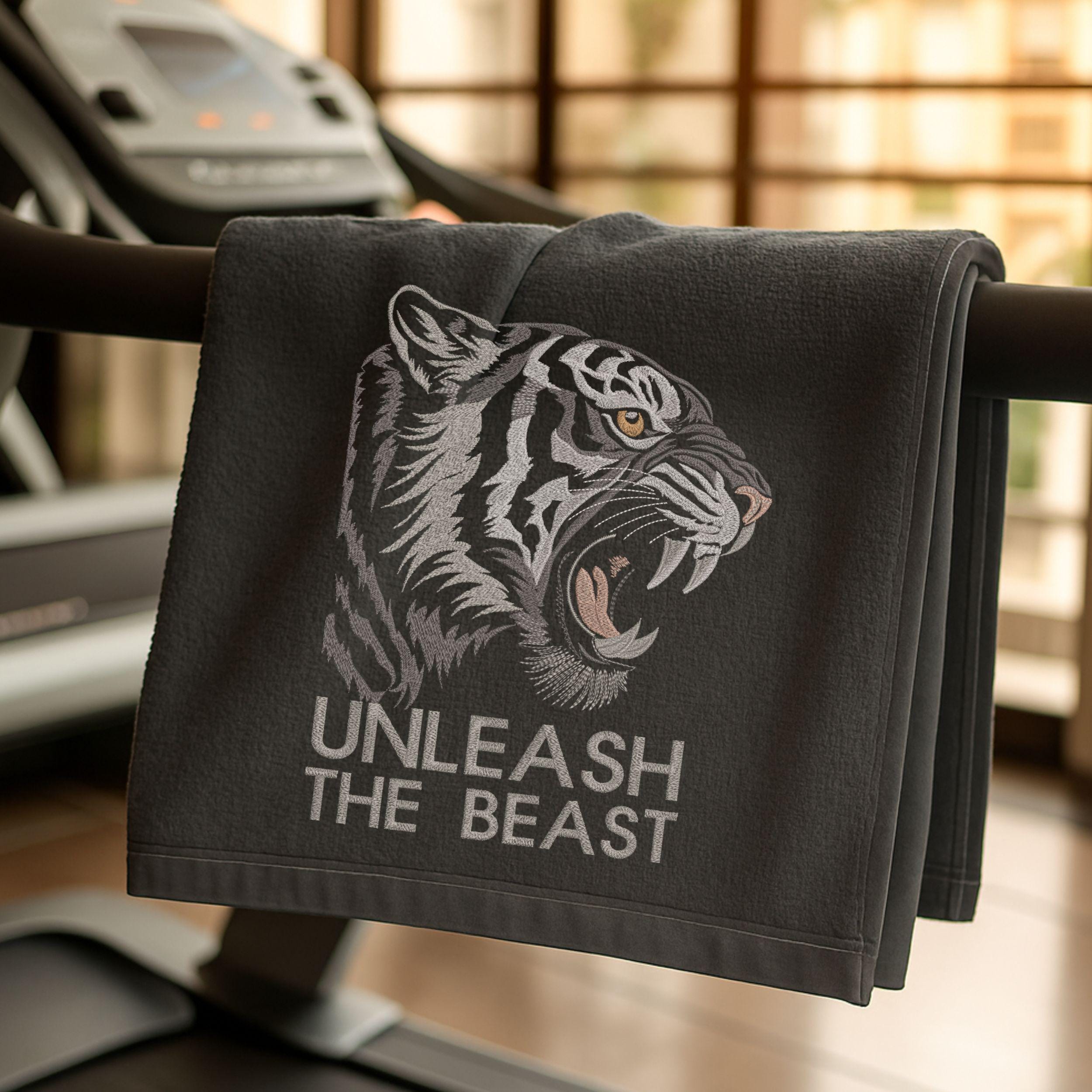 Tiger Head Embroidery Design: Unleash the Beast, Dark Fabric (5x7 to ...