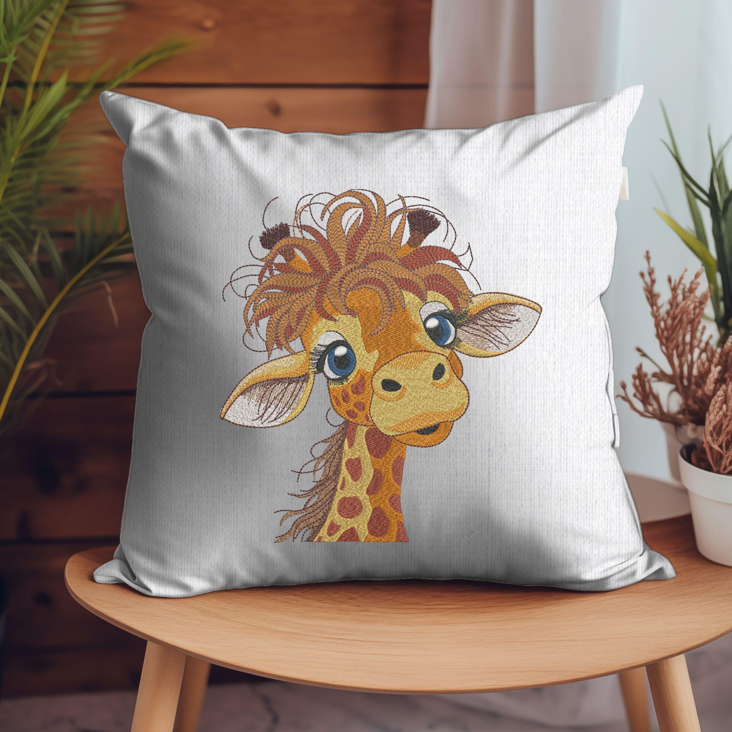 Cute Giraffe Head Machine Embroidery Design, Funny Giraffe Face ...