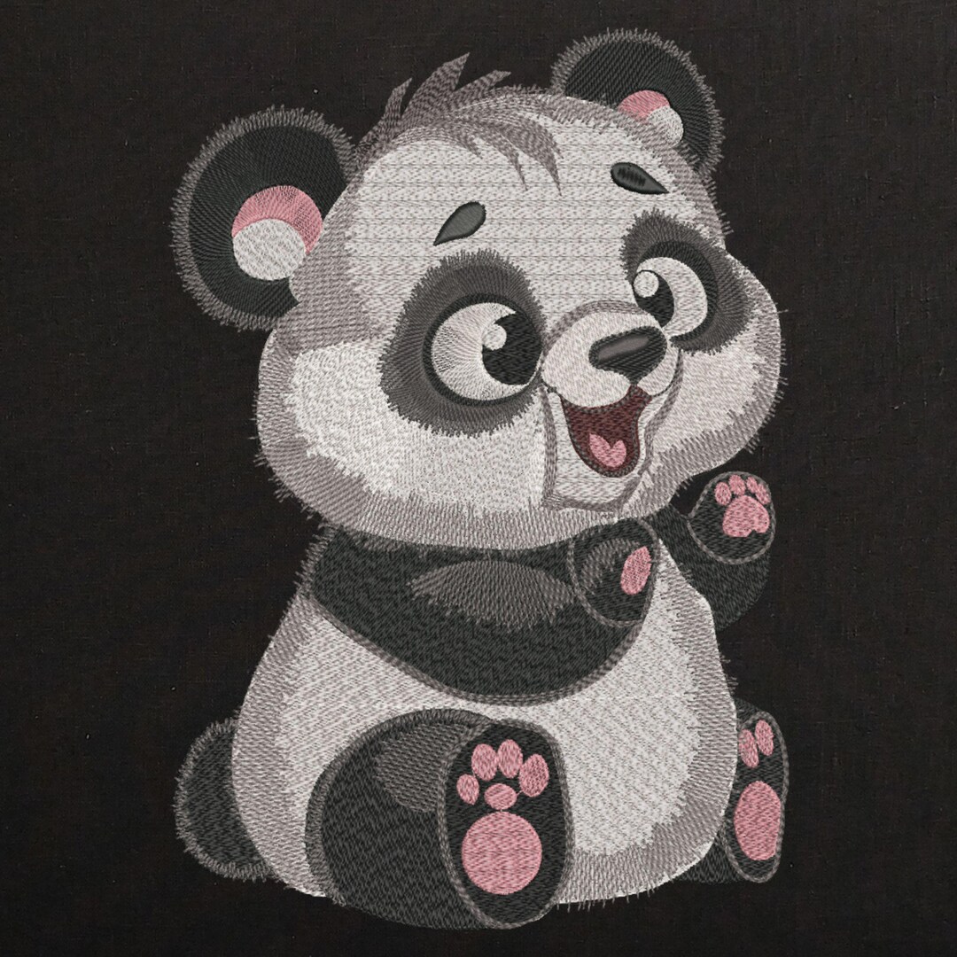 Cute Panda Machine Embroidery Design, Baby Animals Embroidery File ...