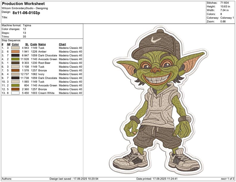 Goblin Embroidery Design for Patch Halloween Hip Hop Monster Machine ...