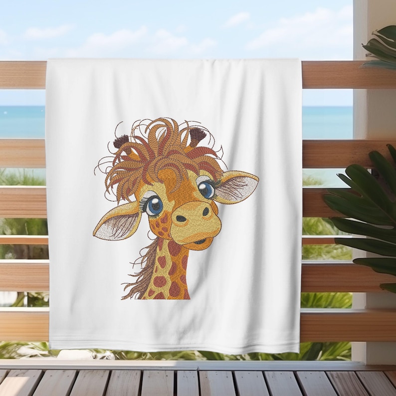 Cute Giraffe Head Machine Embroidery Design, Funny Giraffe Face ...