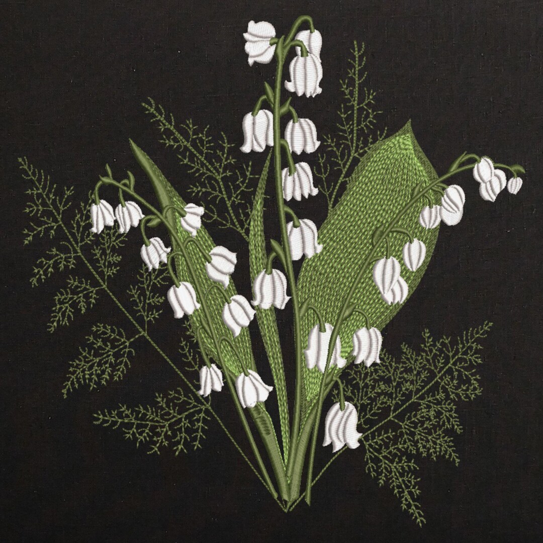 Lily of the Valley Machine Embroidery Design: Spring Floral (instant ...