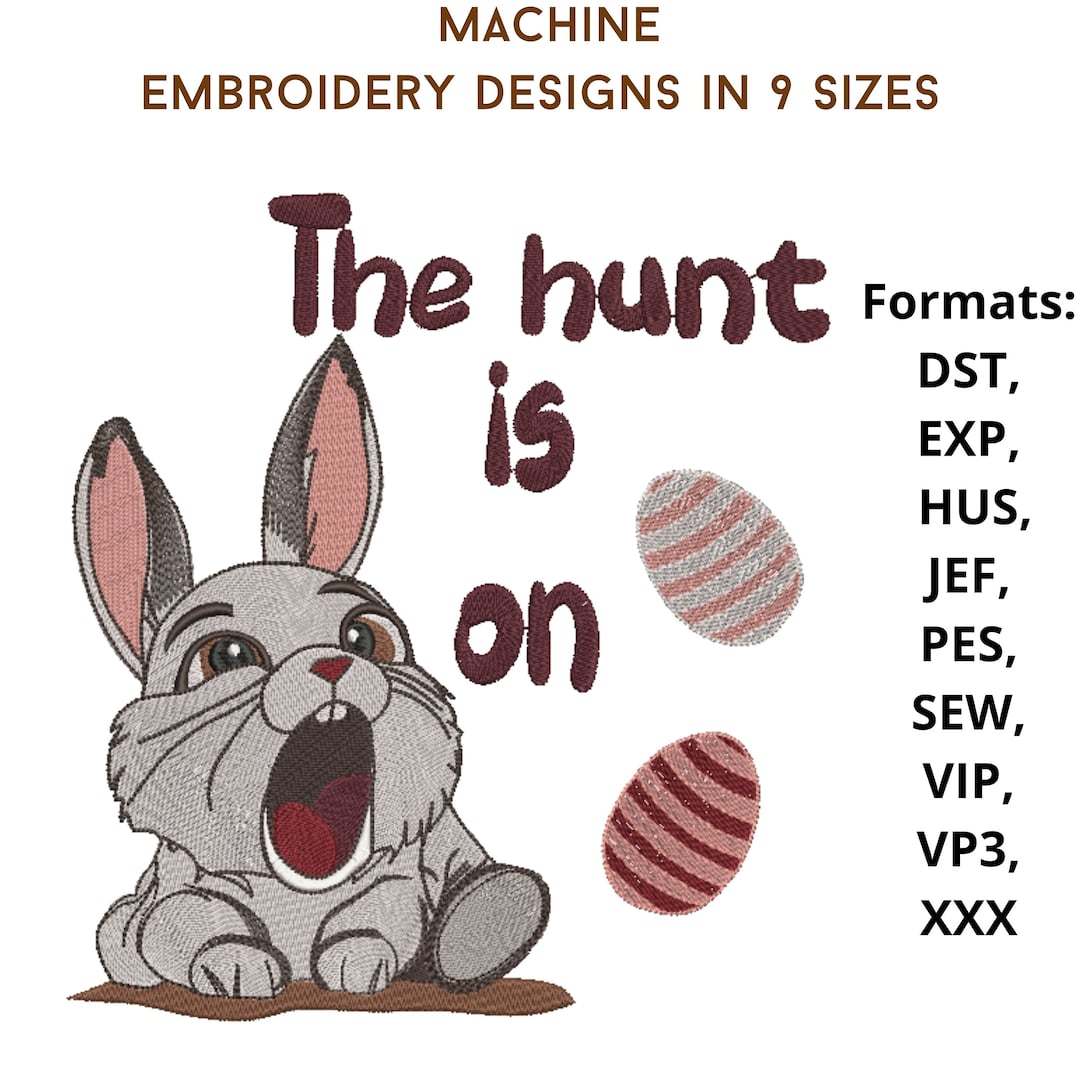 Machine Embroidery Designs Easter Bunny Egg Hunt Embroidery Easter ...