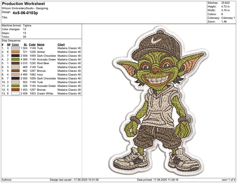 Goblin Embroidery Design for Patch Halloween Hip Hop Monster Machine ...