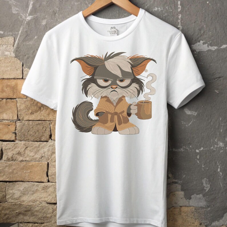 Funny Grumpy Cat Embroidery Design: Coffee Lover Gift (instant Download ...