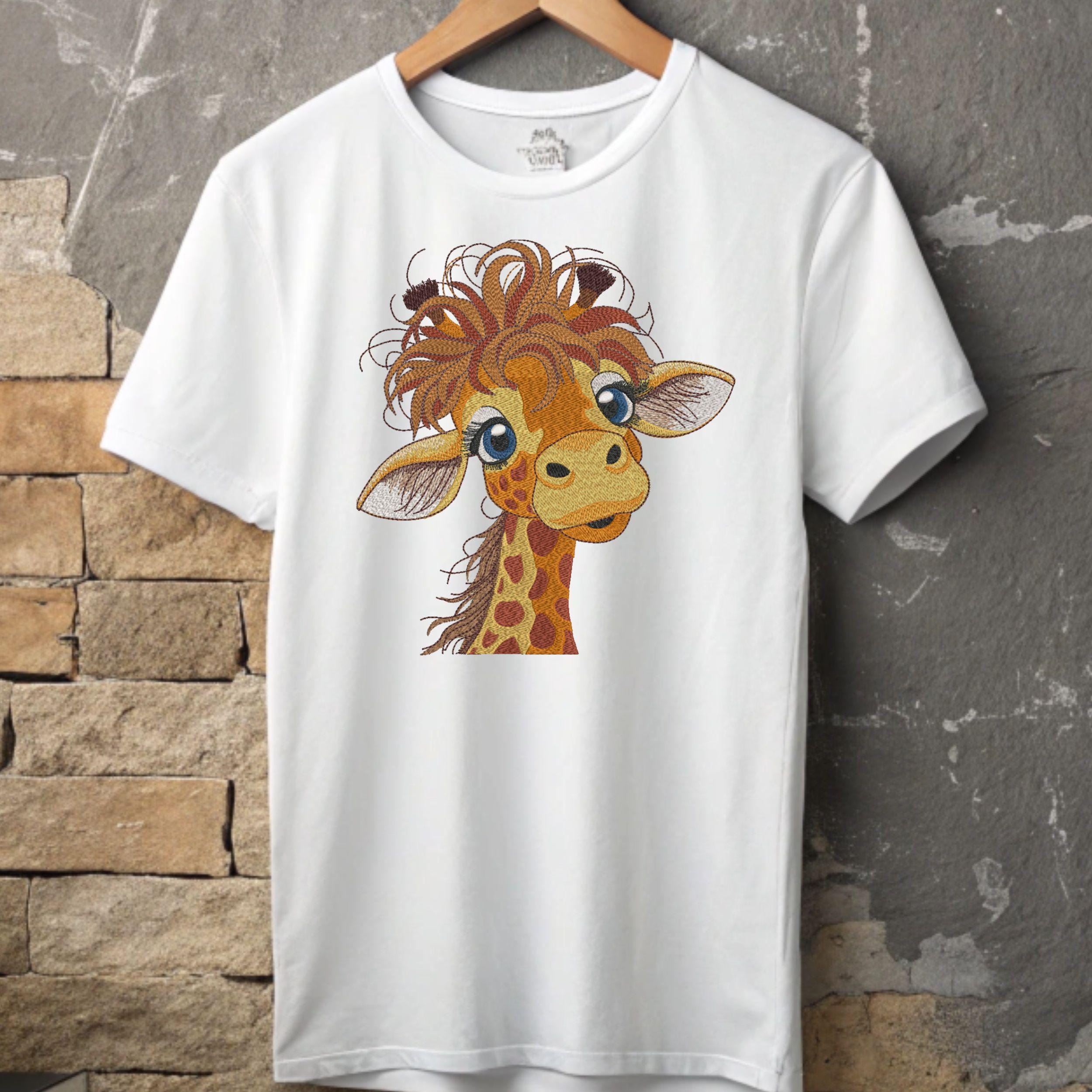 Cute Giraffe Head Machine Embroidery Design, Funny Giraffe Face ...
