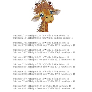 Cute Giraffe Head Machine Embroidery Design, Funny Giraffe Face ...