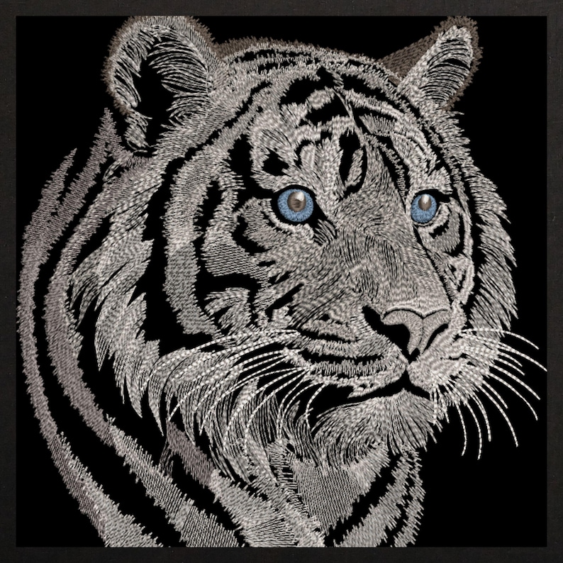 Realistic Bengal Tiger Head Machine Embroidery Design, Wild Animal Face ...