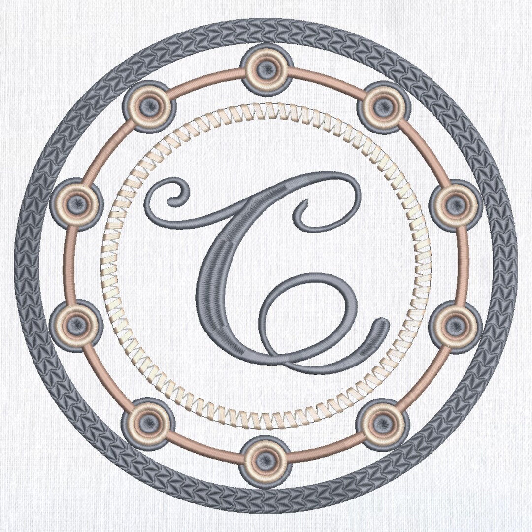 Personalized Monogram Frame Letter C Machine Embroidery Design ...
