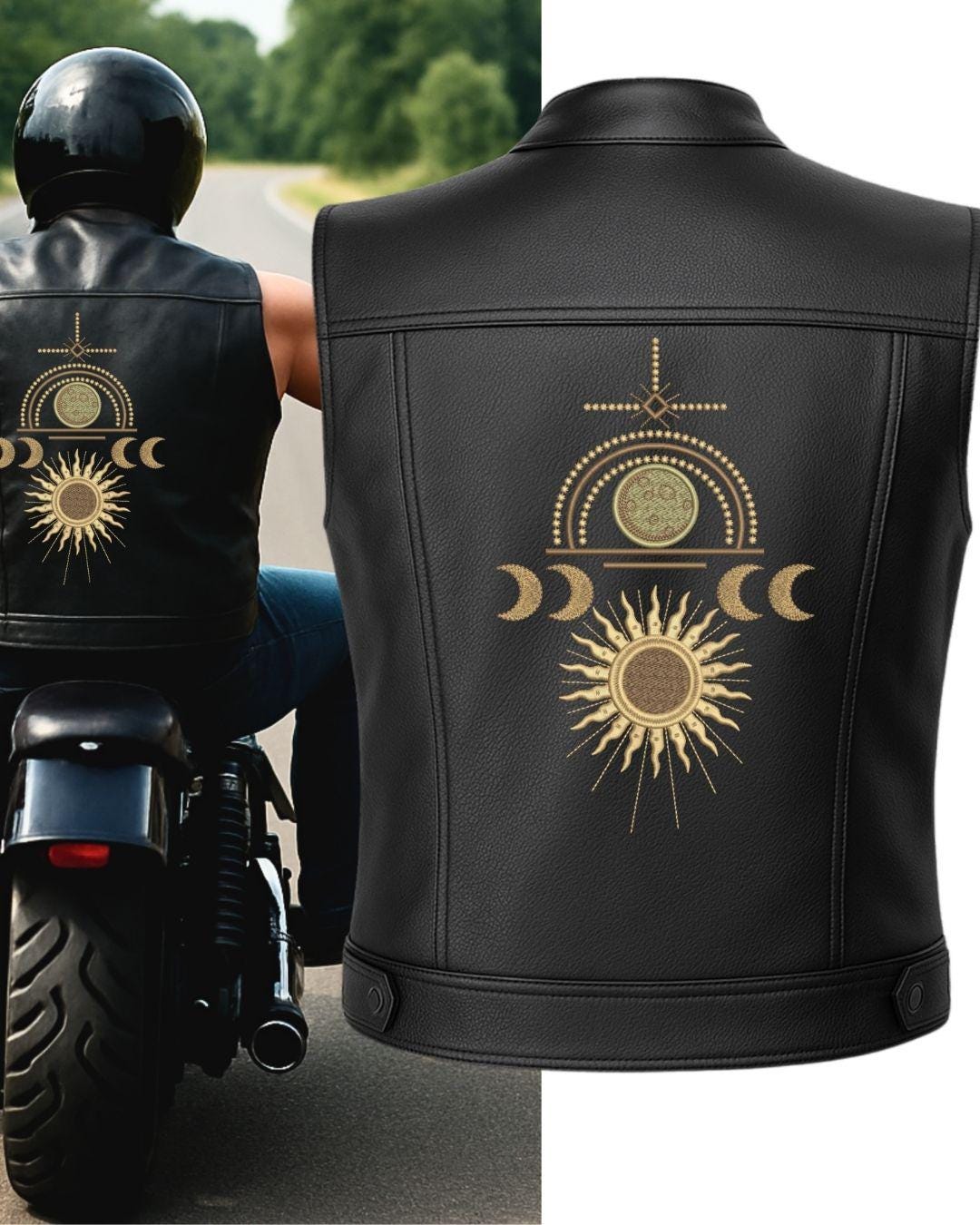 Magic Sun Moon Embroidery Design - Esoteric Celestial Symbol Machine ...