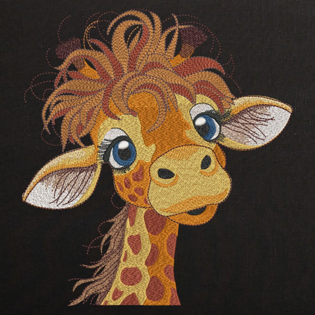Cute Giraffe Head Machine Embroidery Design, Funny Giraffe Face ...