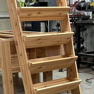 Large Cedar Ladder 4 Tier Planter Box - Etsy