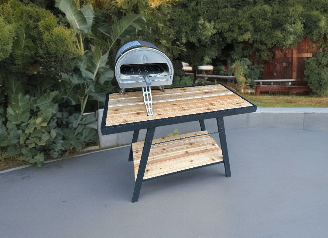 XL Wide Outdoor Pizza Oven Table and Prep Station. Grill Table. Pizza ...