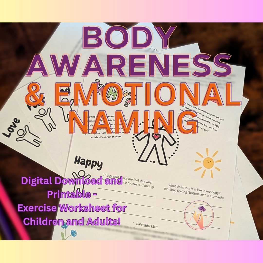 Emotional Naming & Body Awareness - Digital Printout - Mindfulness ...