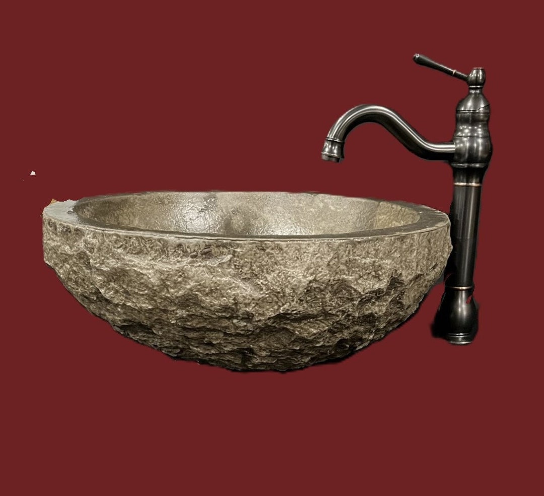 Concrete Vessel Bowl Sink, Cedar Brown, Vessel Sink, Rustic Bathroom - Etsy