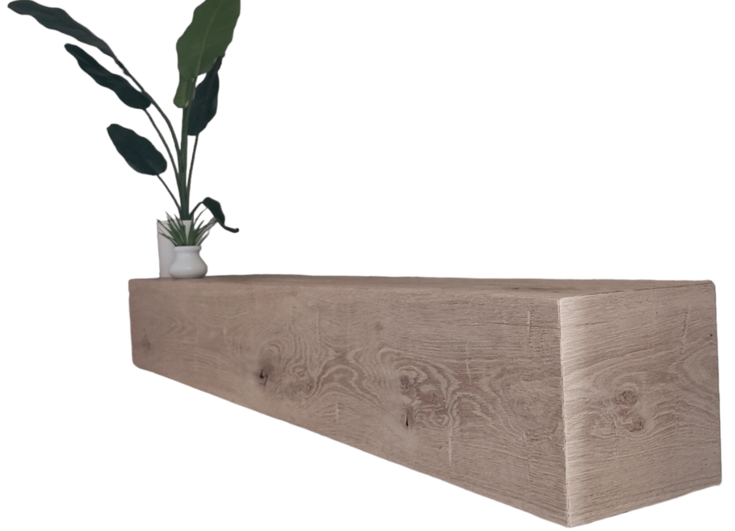 Rustic White Oak Floating Mantel - Etsy