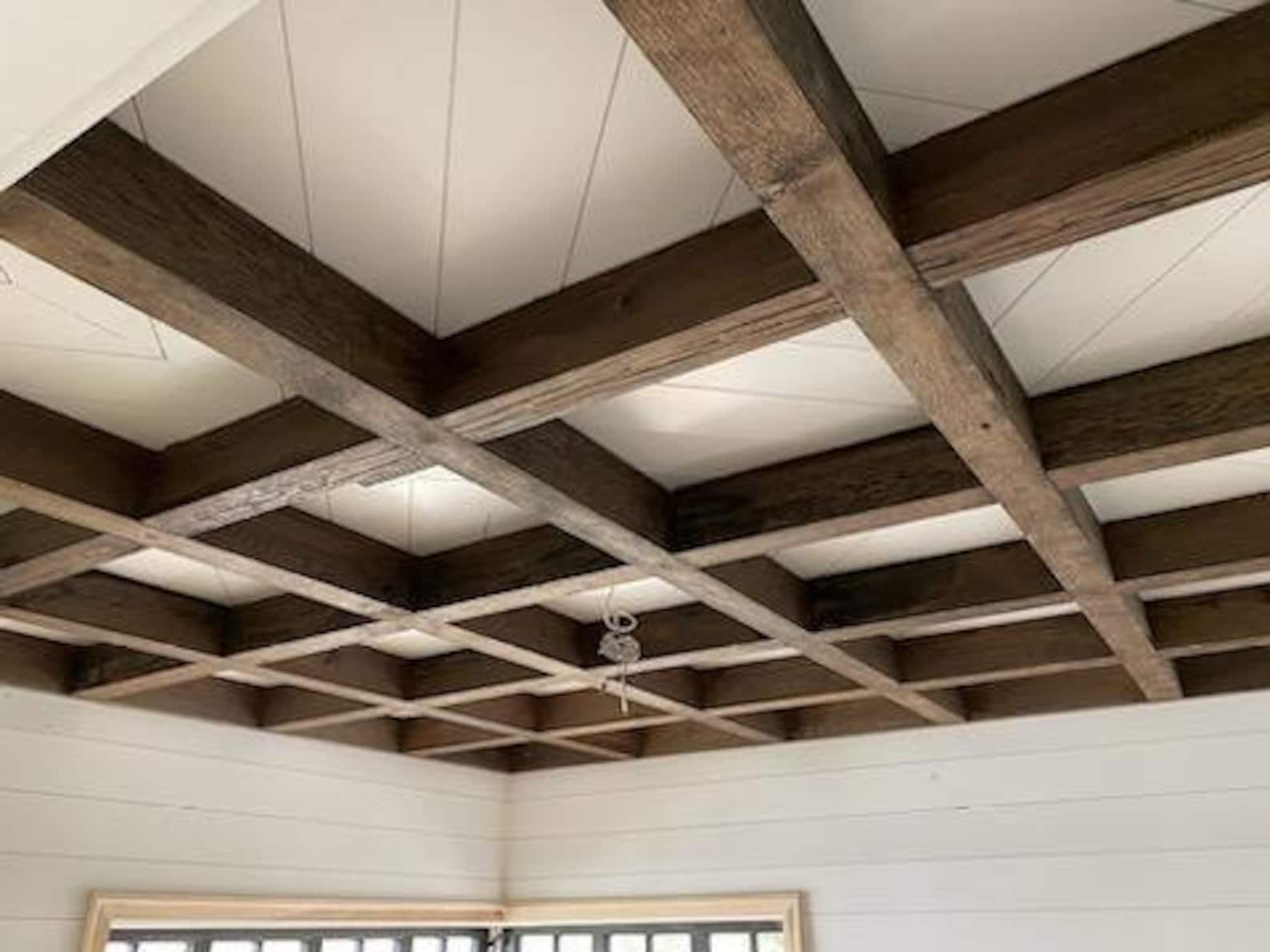 Sample- Custom Rustic White Oak Box Beams - Etsy