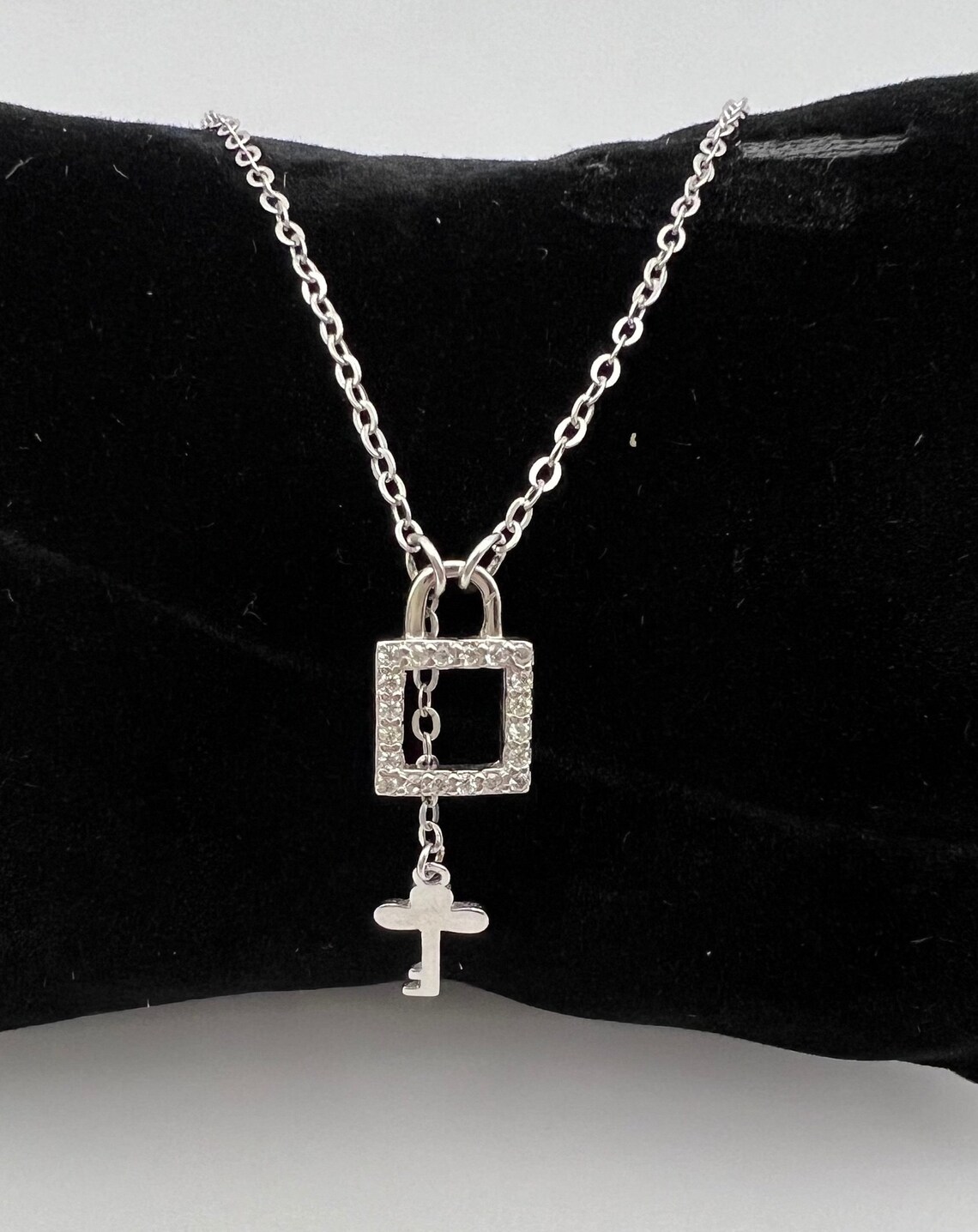Tiny Lock and Key Necklace, Sterling Silver Padlock, Love Lock and Key ...