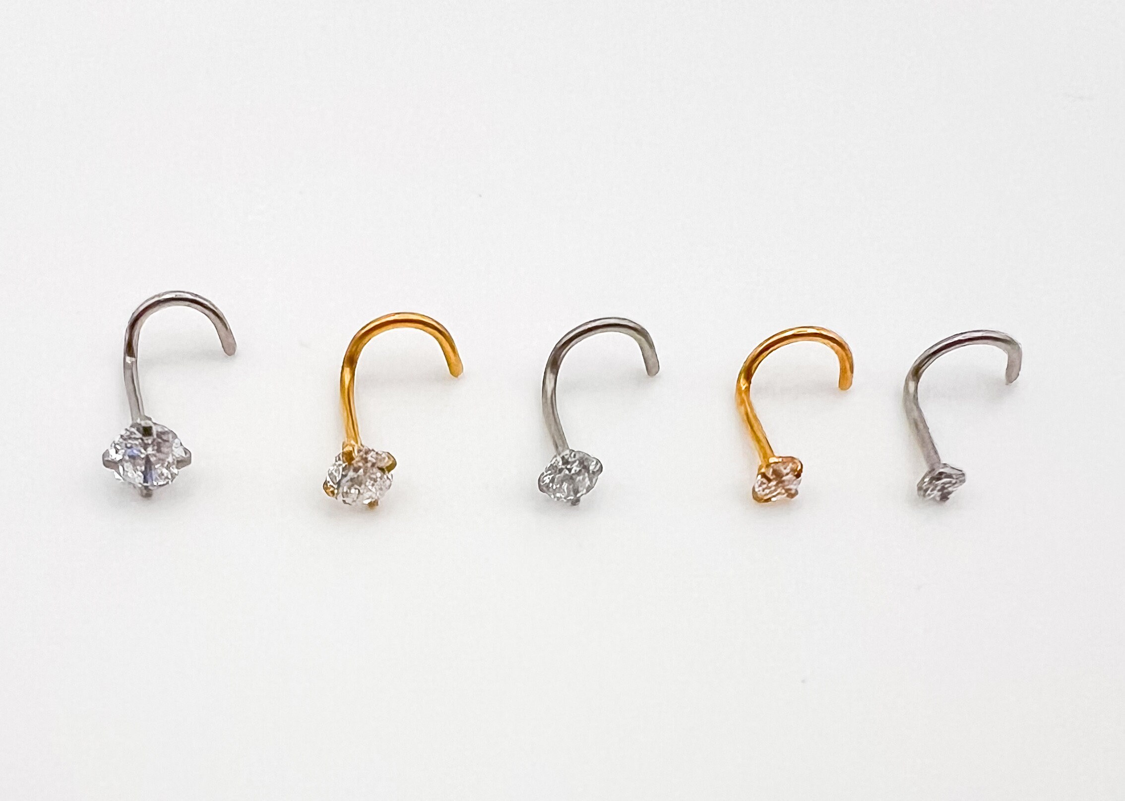20G Surgical Steel Nose Stud, Screw Back Nose Piercing, Nose Ring, Gold ...