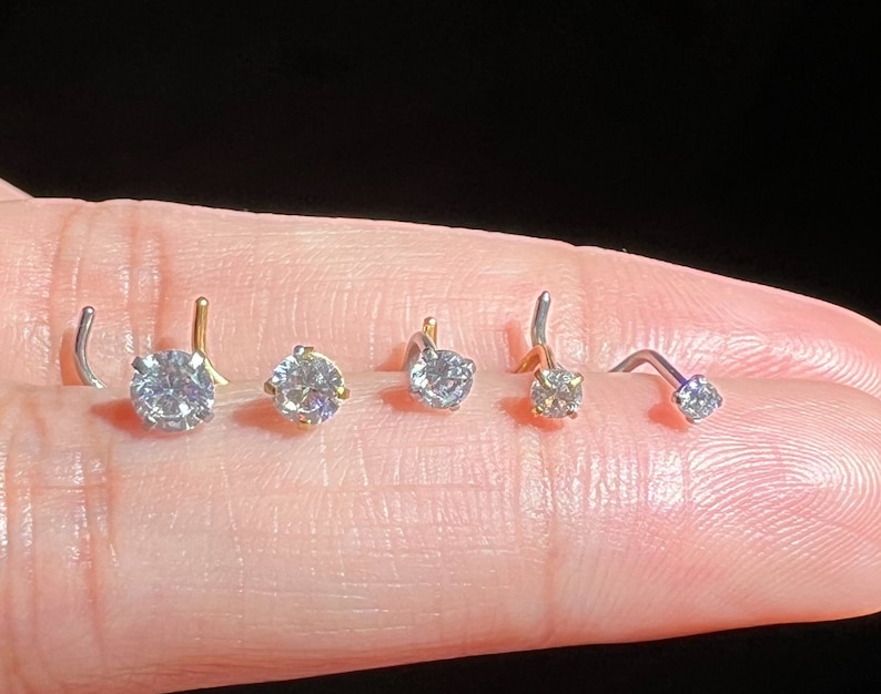 20G Surgical Steel Nose Stud, Screw Back Nose Piercing, Nose Ring, Gold ...