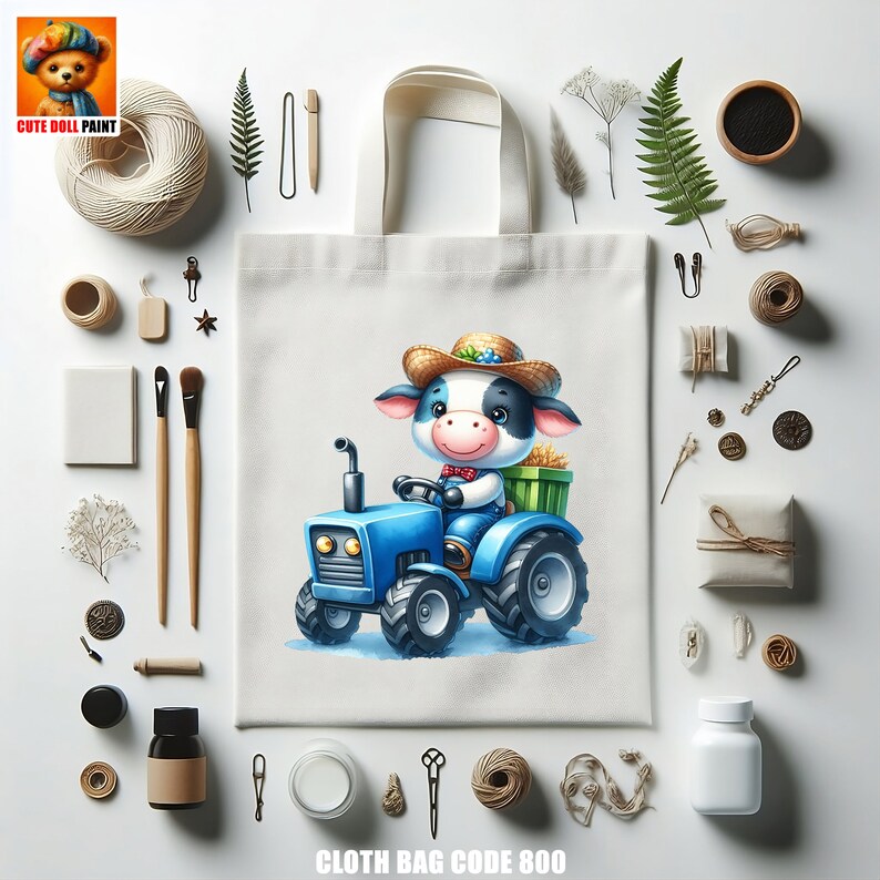 Cow Doll Drives Tractor V.4 Printable T Shirt Design Custom T Shirt T ...