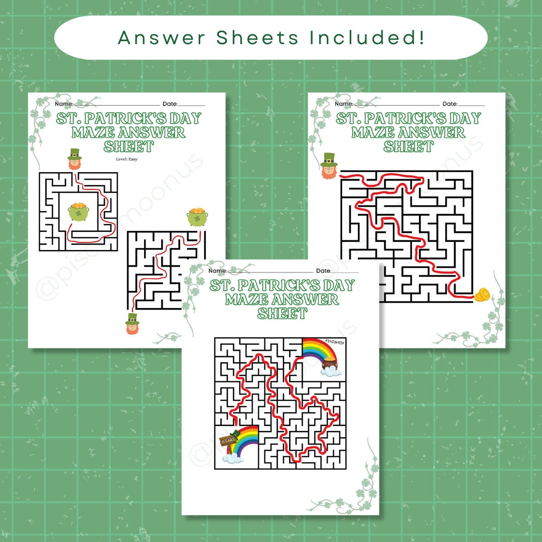 Saint Patrick's Day Maze Puzzle | Party | Printable for Kids ...