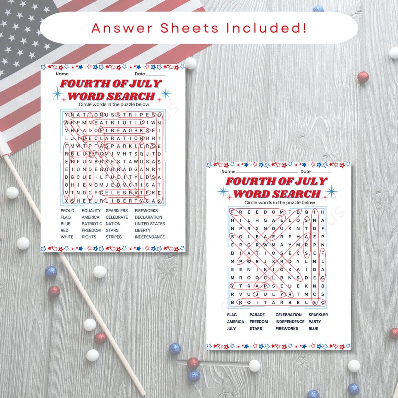 Fourth of July Word Search | 4th of July Party | Printable for Kids ...