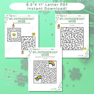 Saint Patrick's Day Maze Puzzle | Party | Printable for Kids ...