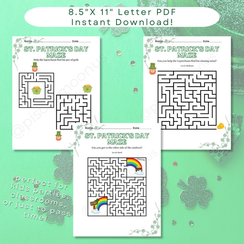Saint Patrick's Day Maze Puzzle | Party | Printable for Kids ...