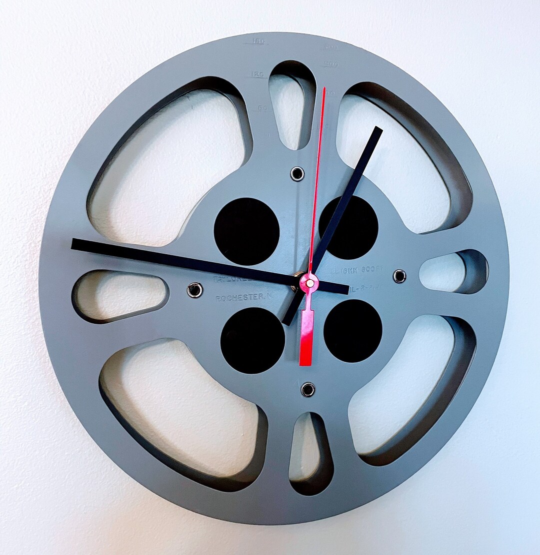 GRAY 16mm Film Reel Clock - Etsy