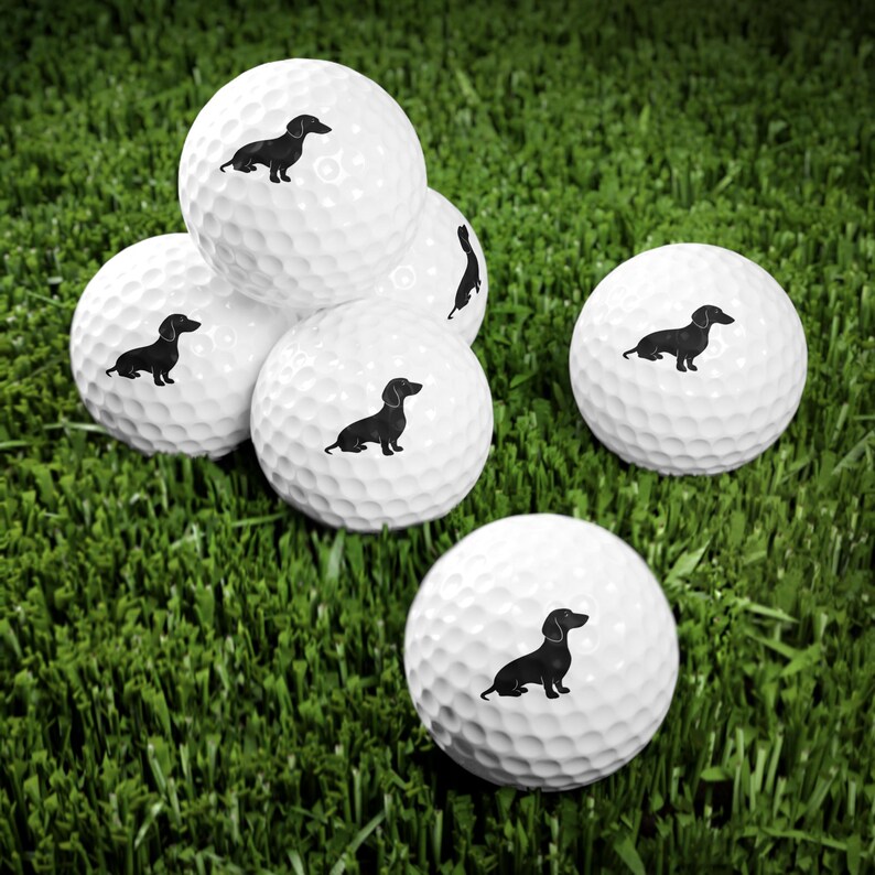 Golfdog - Dachshund 2 Silhouette Premium CUSTOM Dog Golf Balls, 6pcs ...