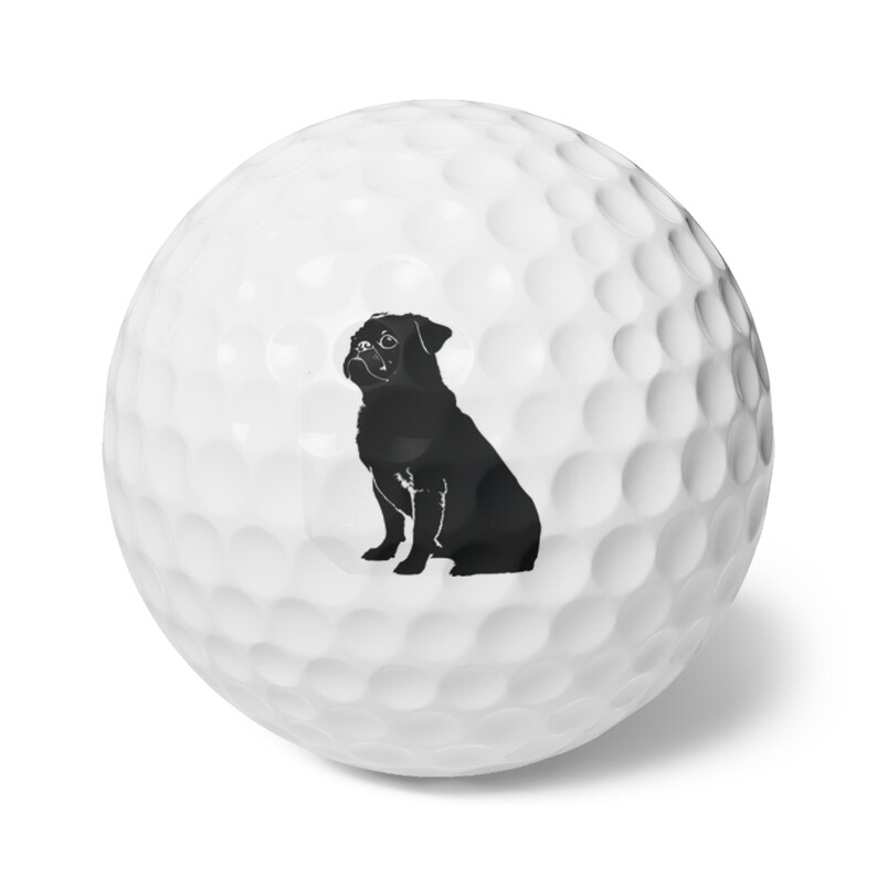 Golfdog - Pug Silhouette Premium CUSTOM Golf Balls, 6pcs - Perfect for ...